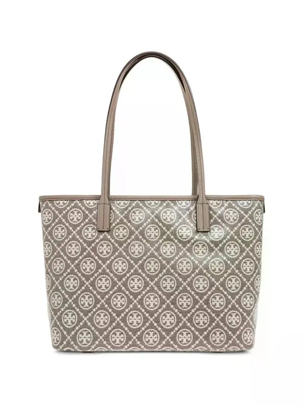 Tory Burch T Monogram Coated Jacquard Small Zip Tote