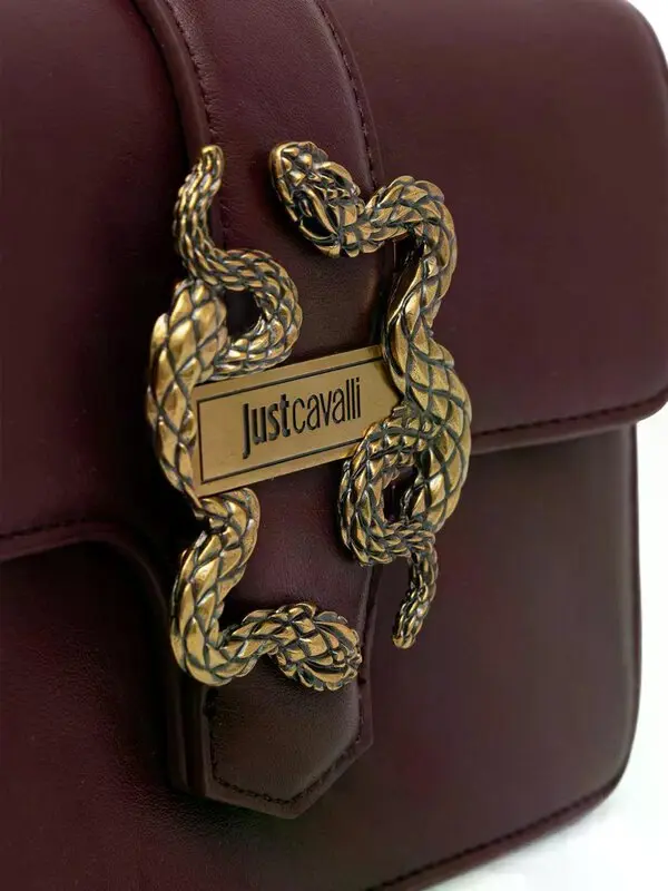 Just Cavalli Snake-plaque Leather Shoulder Bag