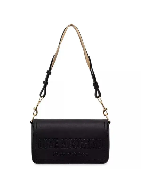 Moschino Embossed-logo Shoulder Bag - Black
