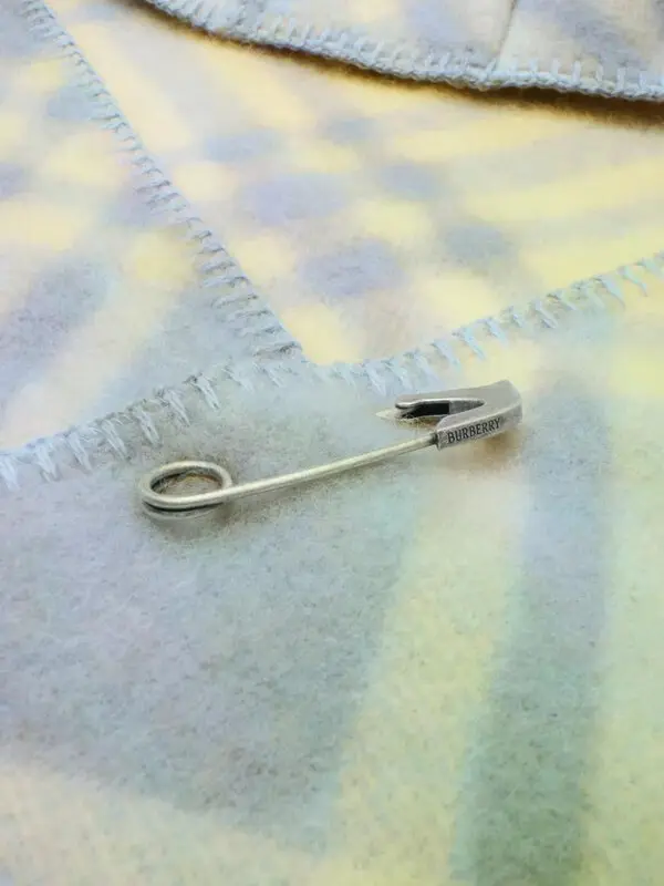 Burberry Check Wool Hooded Scarf - Blue