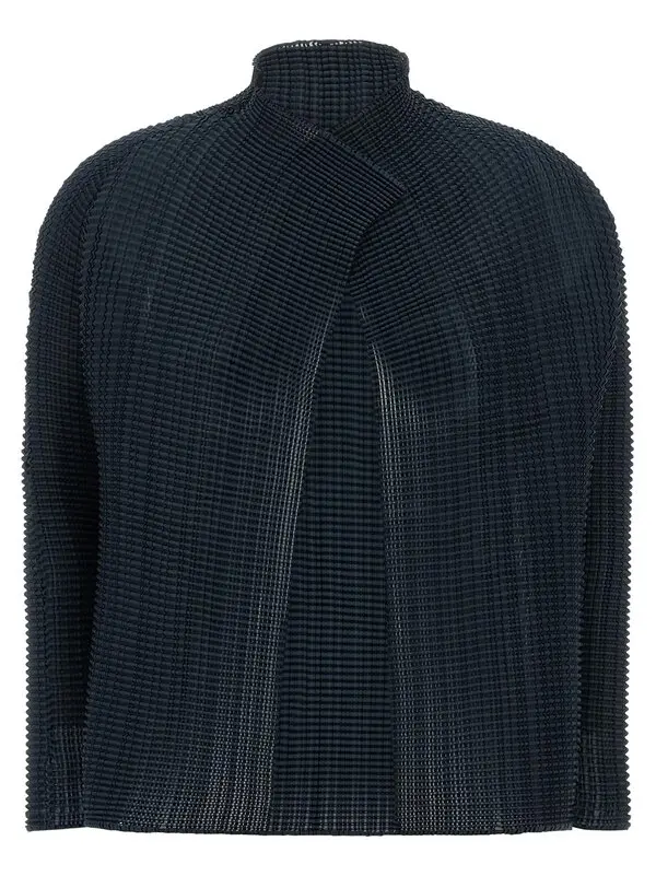 Issey Miyake Wooly Pleats-68 Cardigan - Blue