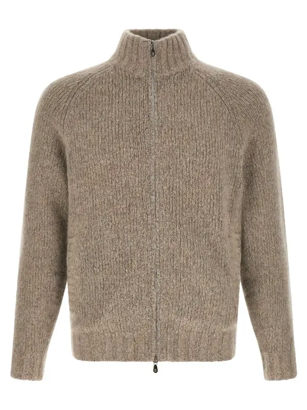 Brunello Cucinelli Cashmere And Silk Cardigan - Cream