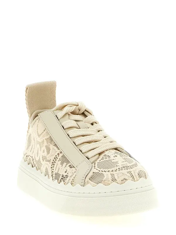 Chloé Lauren' Low-top Sneakers - Cream