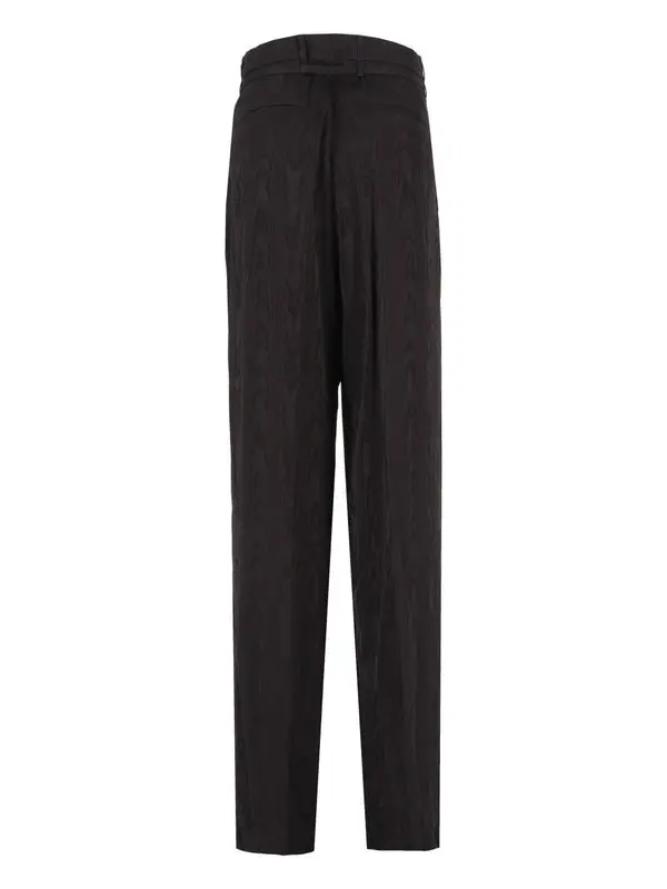 Dries Van Noten High-waisted Trousers Moiré Motif