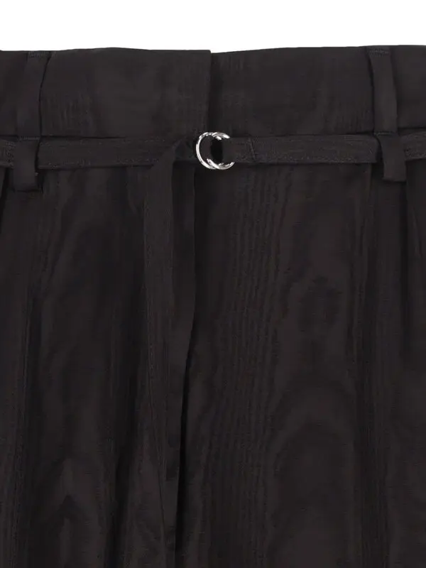 Dries Van Noten High-waisted Moiré Motif Trousers - Black