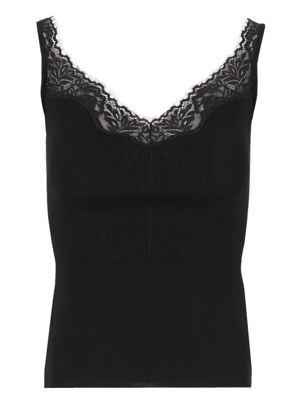 SELF-PORTRAIT Sleeveless Knitted Top
