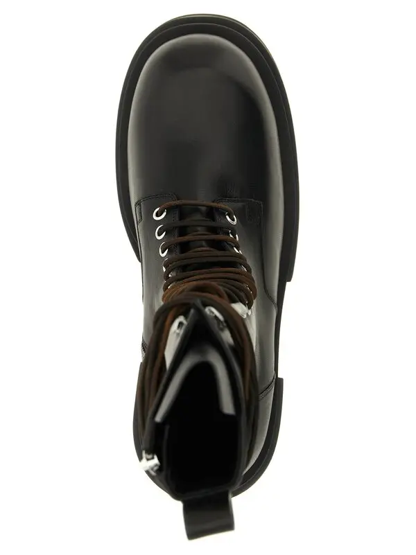 Rick Owens Lace Up Bogun' Combat Boots