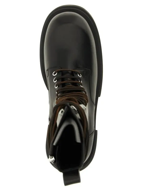 Rick Owens Lace Up Bogun Combat Boots