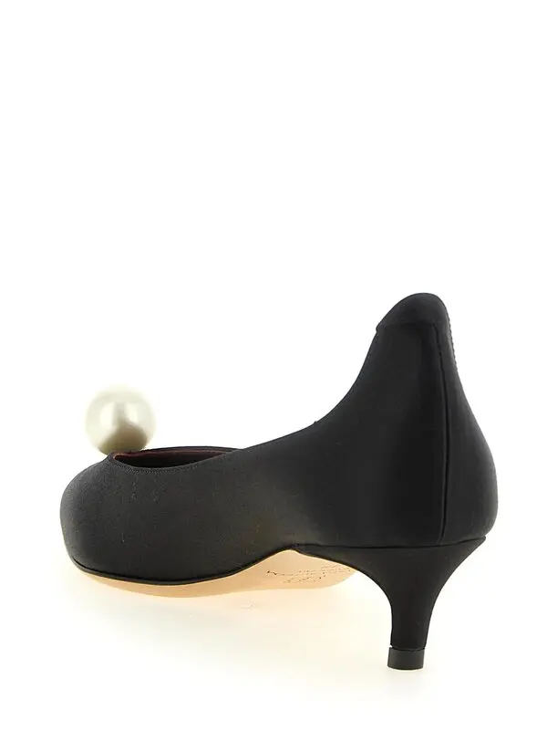 Magda Butrym Silk Blend Pearl Pumps - Black