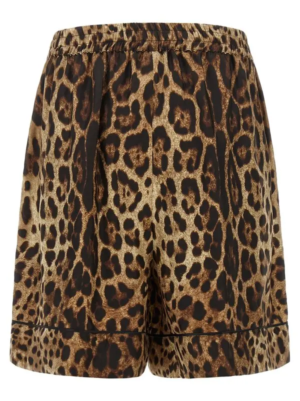 Dolce & Gabbana Silk Satin Animal Print Shorts