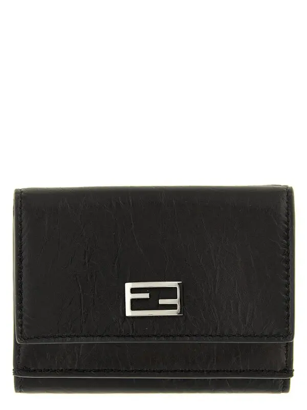 Fendi Tube' Mini Trifold Wallet - Black