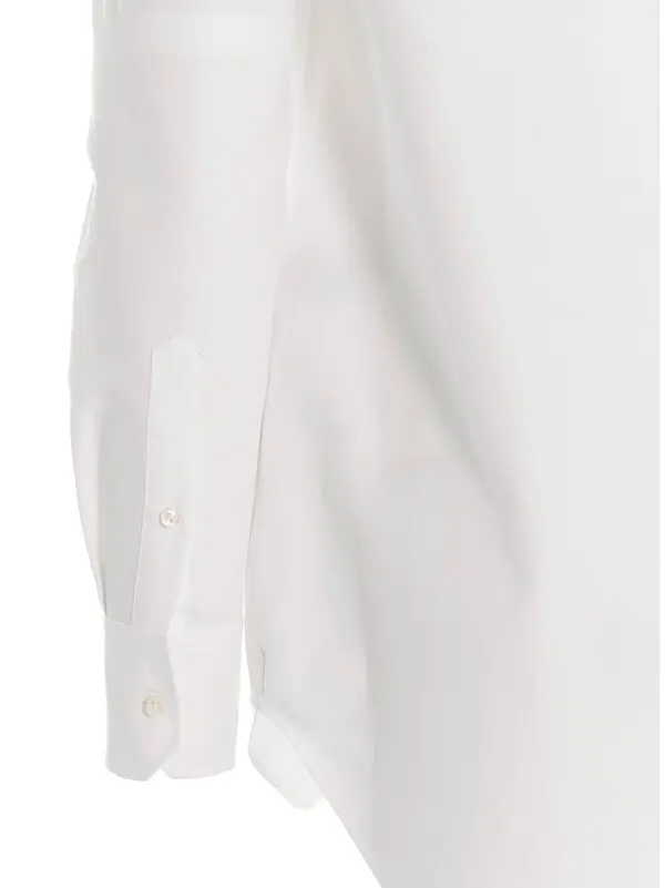 Thom Browne Logo Pussy Bow Blouse