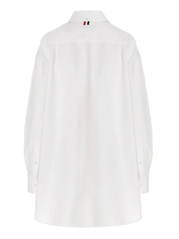 Thom Browne Logo Pussy Bow Blouse
