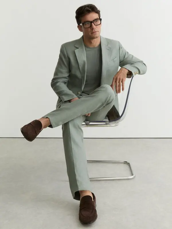 REISS Atlantic C Suit Trousers - Sage