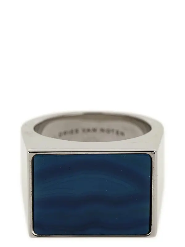 Dries Van Noten Signet Ring With Stone - Blue