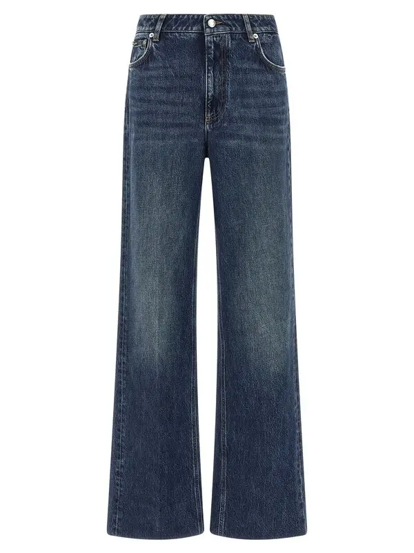 Dolce & Gabbana Logo Plaque Jeans - Blue