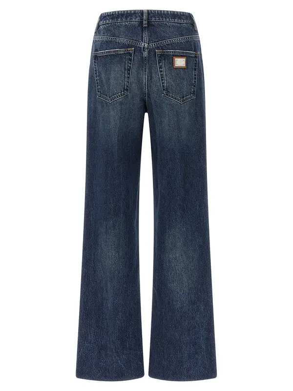Dolce & Gabbana Logo Plaque Jeans - Blue