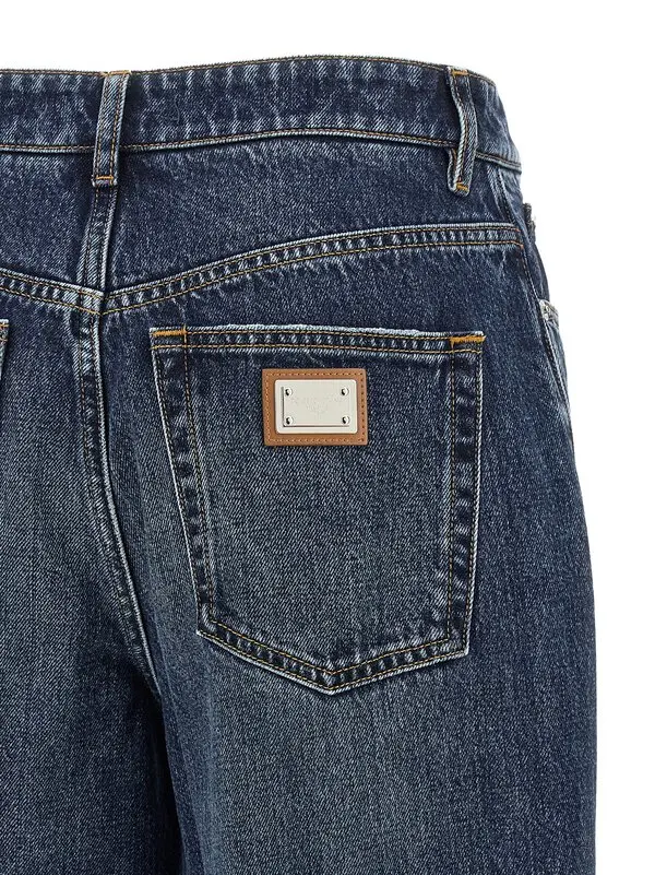 Dolce & Gabbana Logo Plaque Jeans - Blue