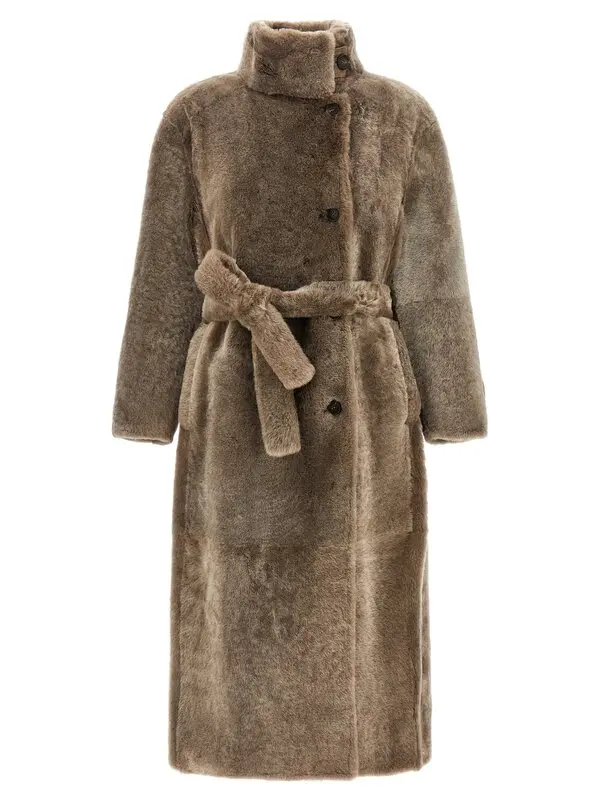 Brunello Cucinelli Shearling Coat - Brown