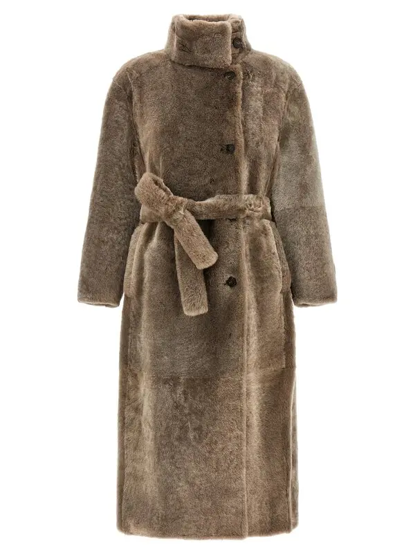 Brunello Cucinelli Shearling Coat - Brown