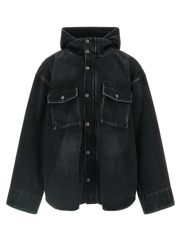 Balenciaga Cargo Hooded Jacket - Black