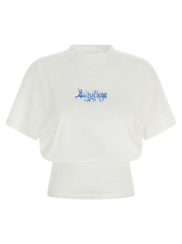 Balenciaga Sketchy" Logo T-shirt - White