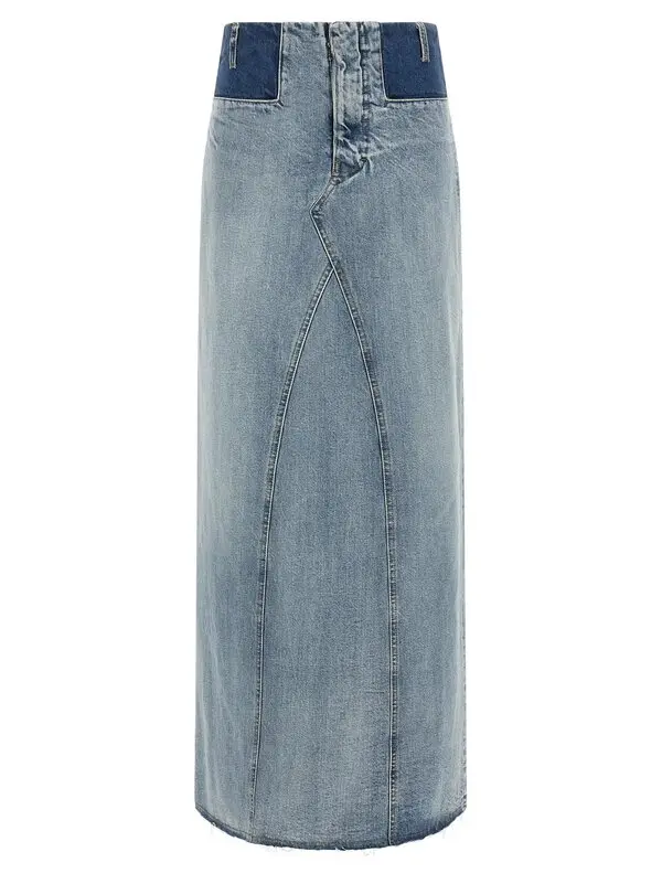 MAISON MARGIELA Deconstructed Two-tone Denim Skirt - Blue