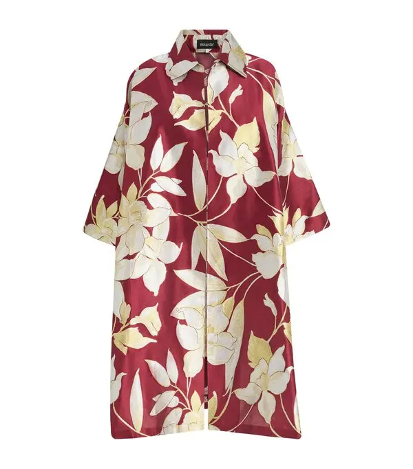 Eskandar Cotton-silk Jacquard A-line Shacket