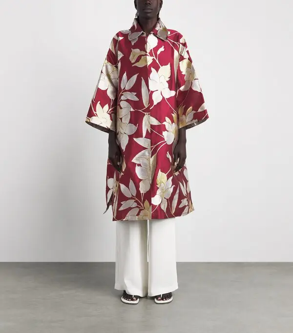 Eskandar Cotton-silk Jacquard A-line Shacket