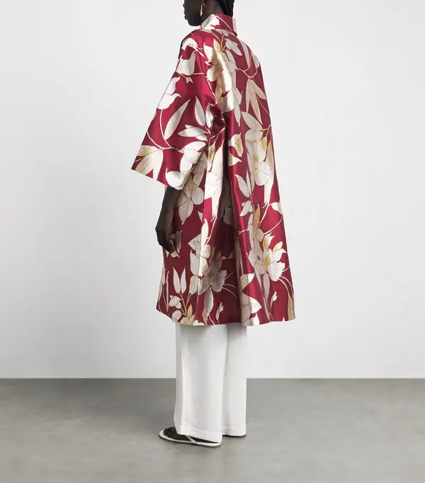 Eskandar Cotton-silk Jacquard A-line Shacket