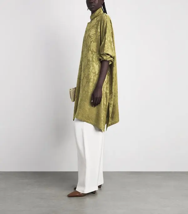 Eskandar Silk Double-stand Collar Shirt