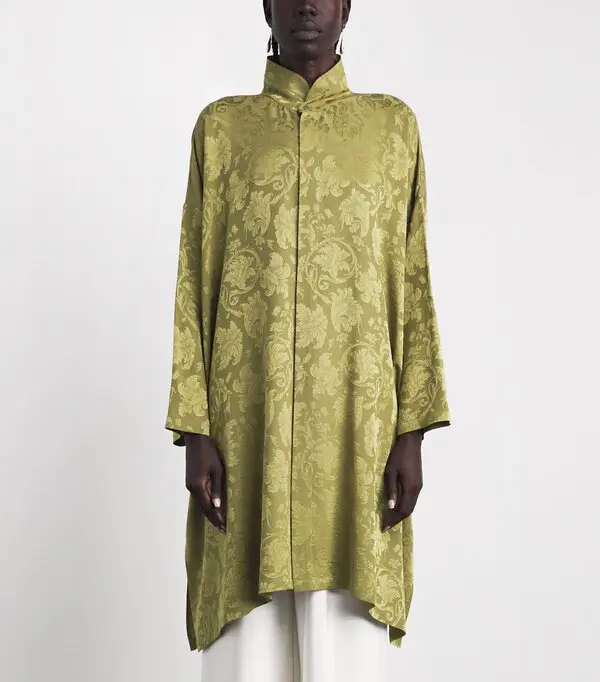 Eskandar Silk Double-stand Collar Shirt