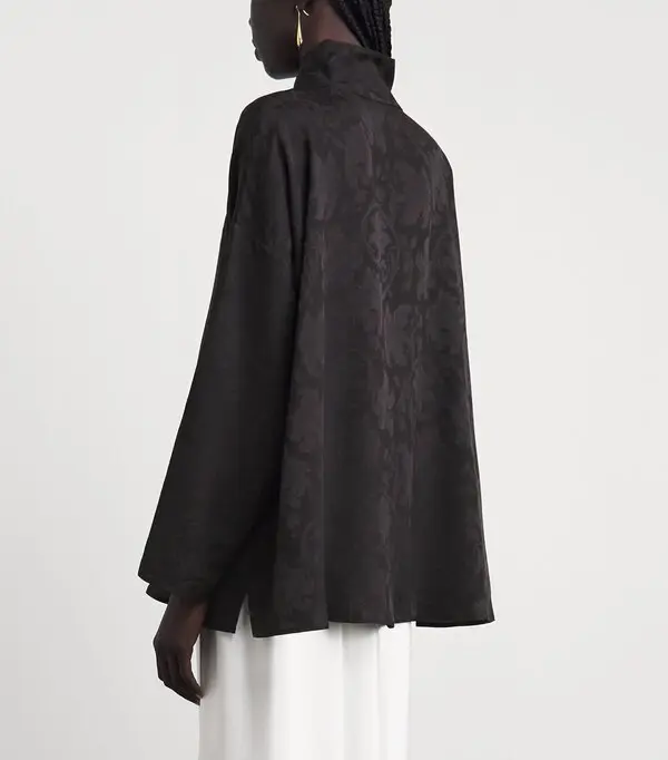 Eskandar Silk Double-stand Collar Shirt