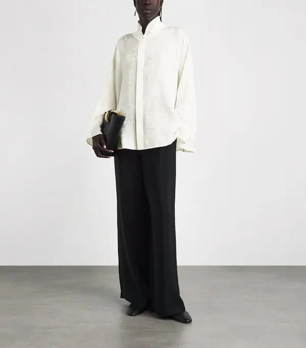 Eskandar Silk Double-stand Collar Shirt