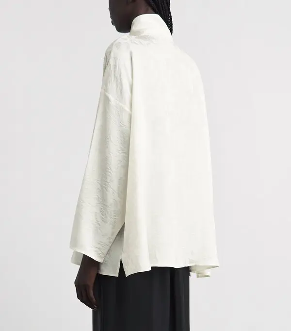 Eskandar Silk Double-stand Collar Shirt