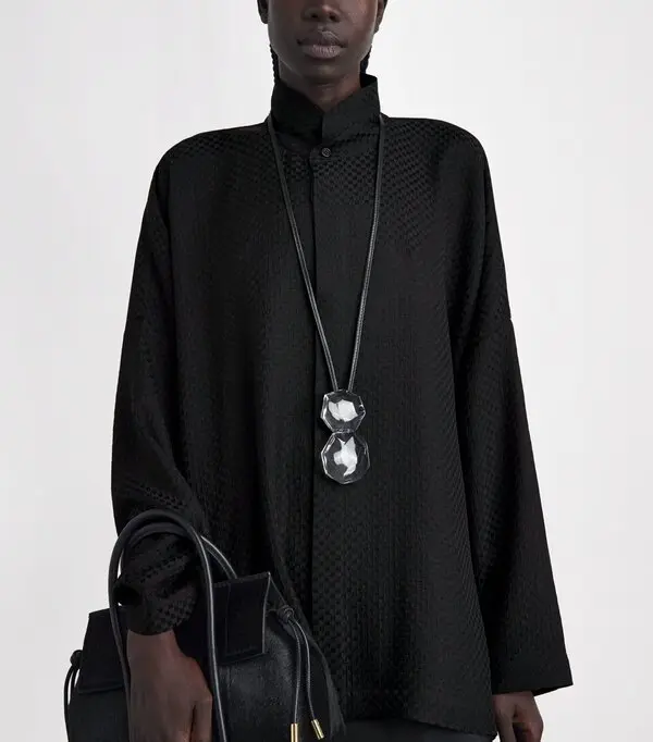 Eskandar Silk Double-stand Collar Shirt