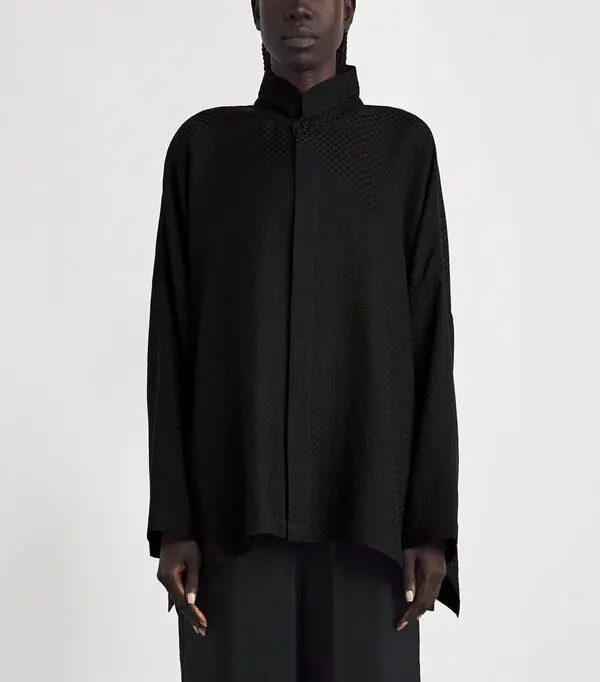 Eskandar Silk Double-stand Collar Shirt