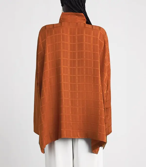 Eskandar Silk Double-stand Collar Shirt