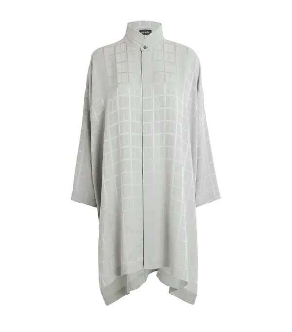 Eskandar Silk Double-stand Collar Shirt