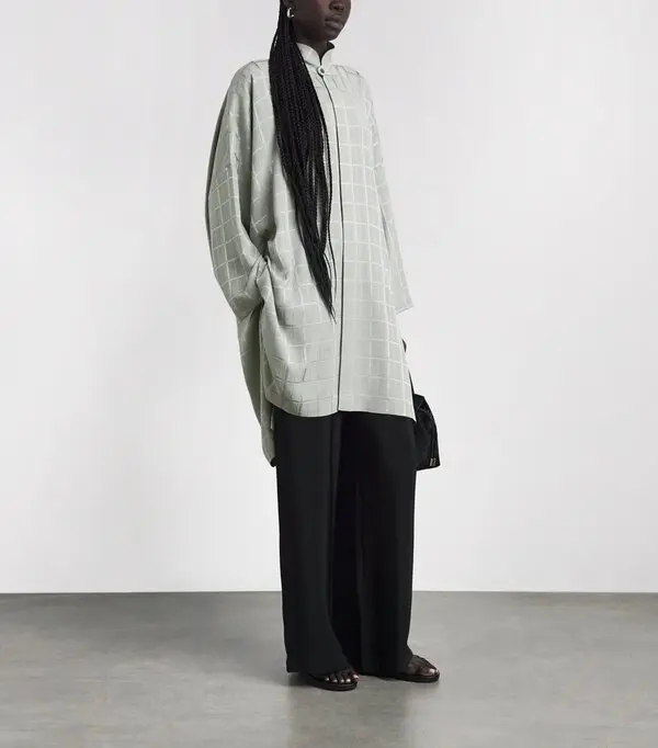 Eskandar Silk Double-stand Collar Shirt