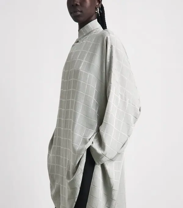 Eskandar Silk Double-stand Collar Shirt