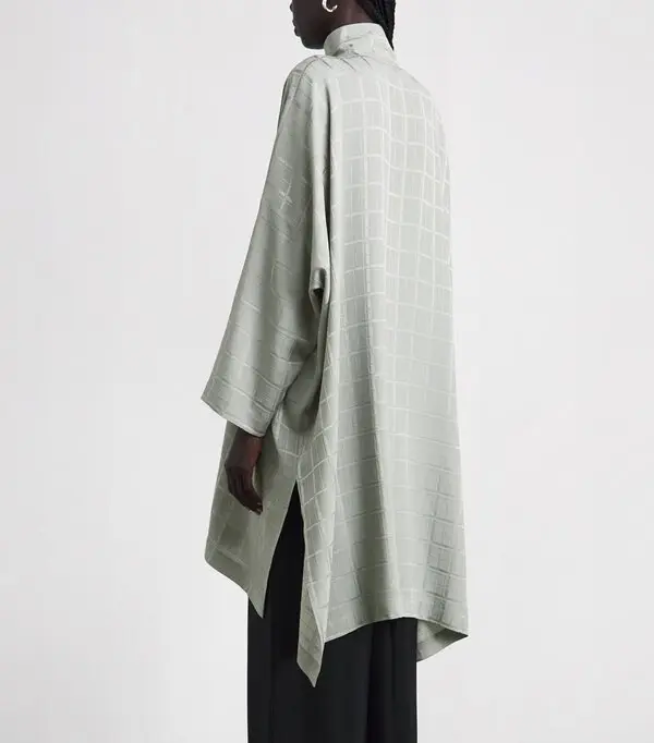 Eskandar Silk Double-stand Collar Shirt