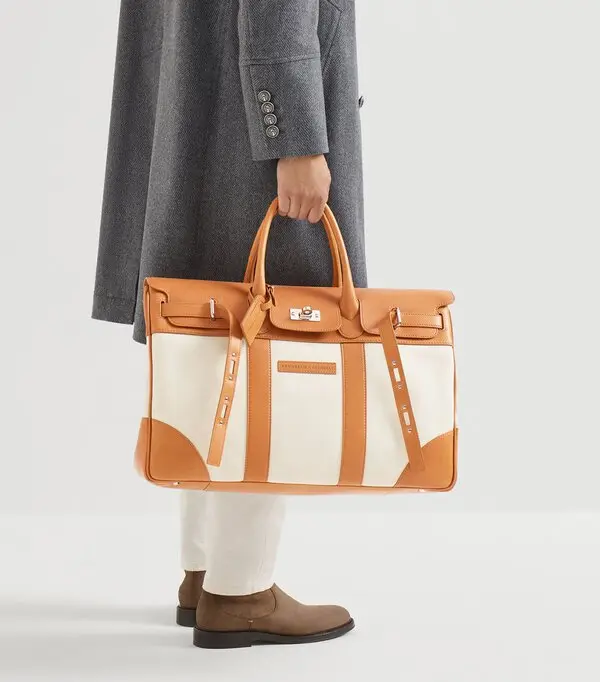 Brunello Cucinelli Grained Leather Country Holdall
