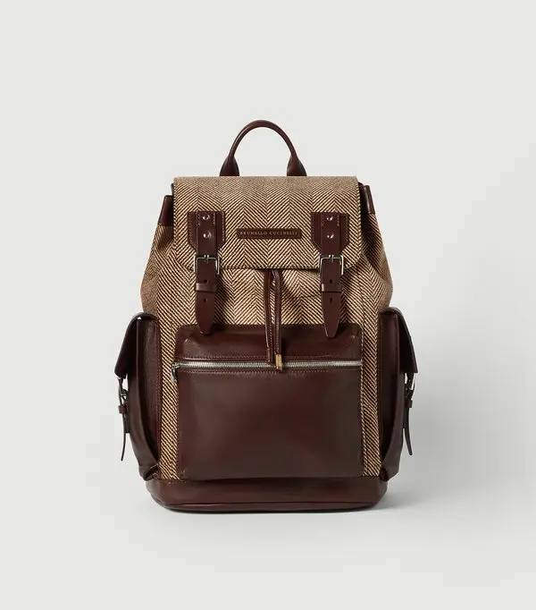 Brunello Cucinelli Leather-trim Backpack