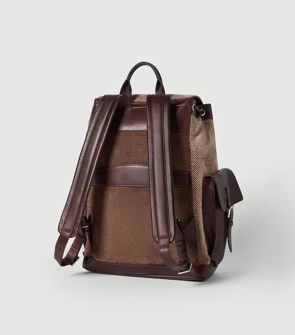 Brunello Cucinelli Leather-trim Backpack