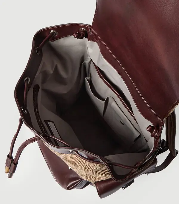 Brunello Cucinelli Leather-trim Backpack