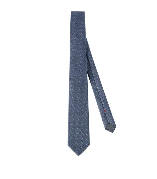 Brunello Cucinelli Silk Jacquard Tie - Blue
