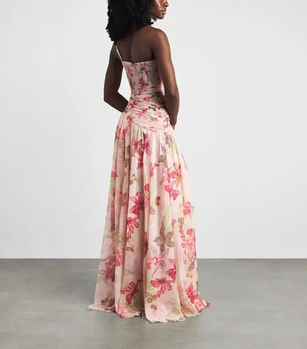 PatBO Chiffon Orchid Bloom Maxi Dress