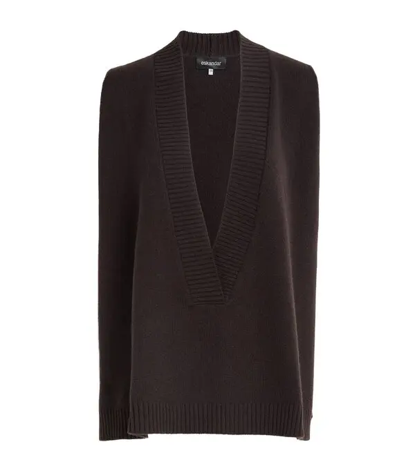 Eskandar Cashmere Plunge-neck Sweater Vest