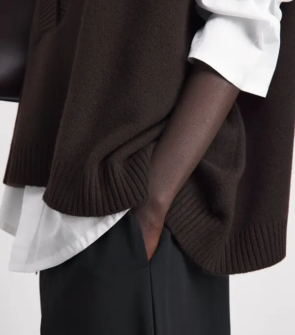 Eskandar Cashmere Plunge-neck Sweater Vest